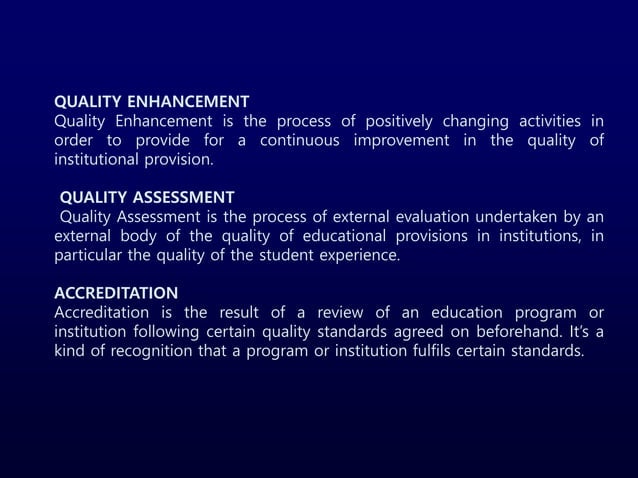 Quality Assurance in Higher Education | PPT | Education industry ...