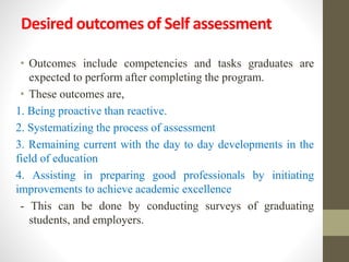 Self Assessment ( Quality Assurance) | PPTX