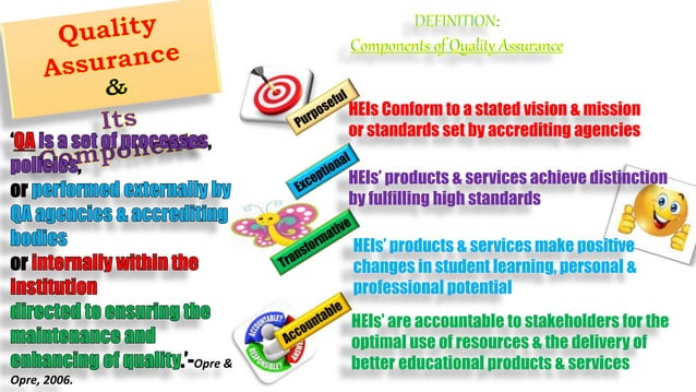 Quality Assurance in Higher Education Institutions | PPTX | Education ...
