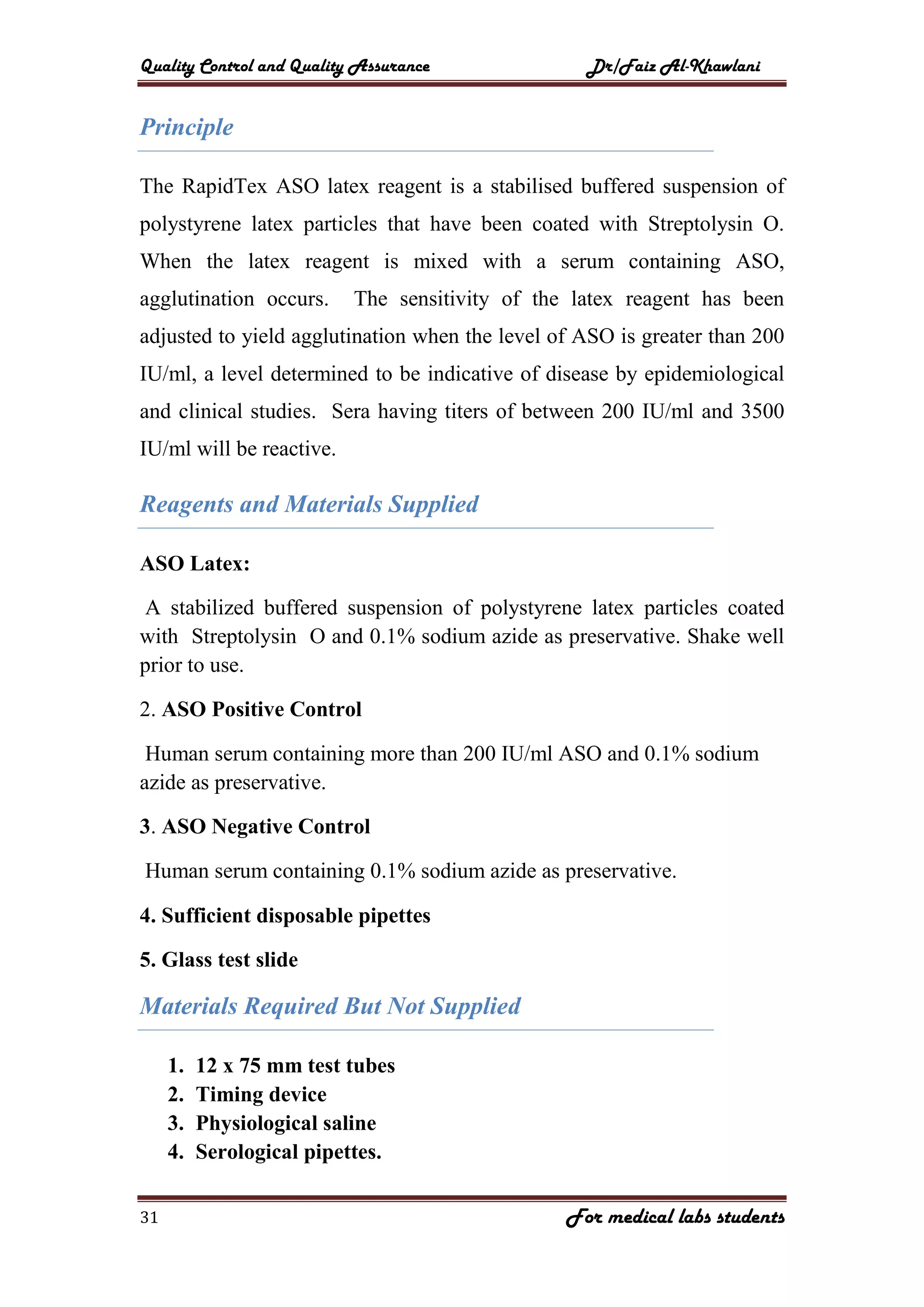 Quality assurance in medical laboratory | PDF