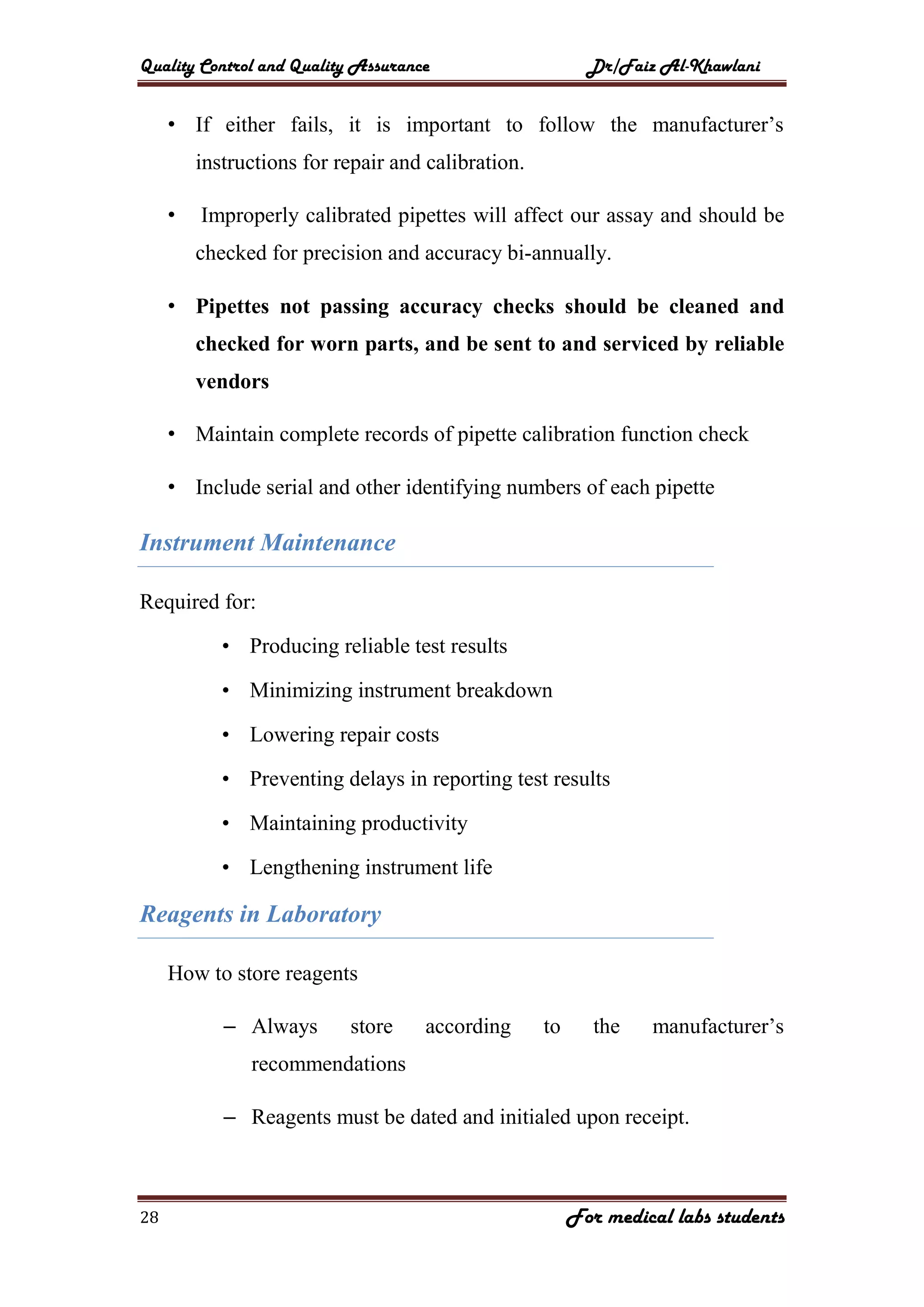 Quality assurance in medical laboratory | PDF