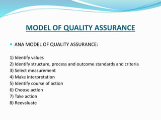 Quality assurance in nursing | PPTX