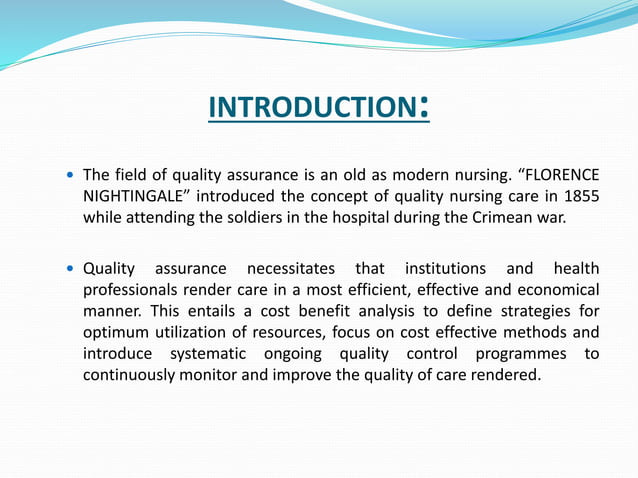 Quality assurance in nursing | PPTX