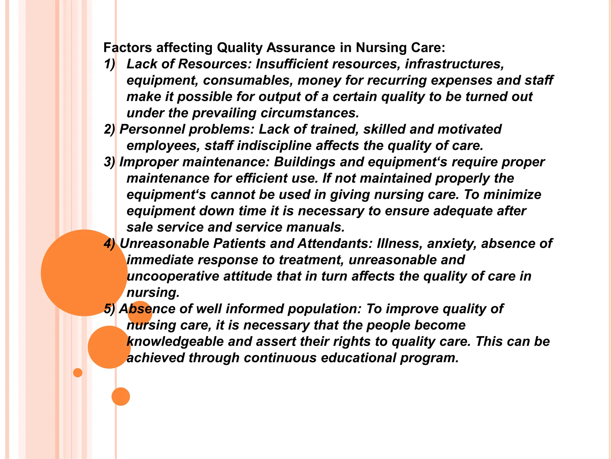 quality assurance in nursing. nursing management | PPTX