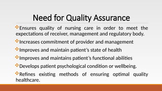 Quality Assurance in nursing profession pptx | PPTX