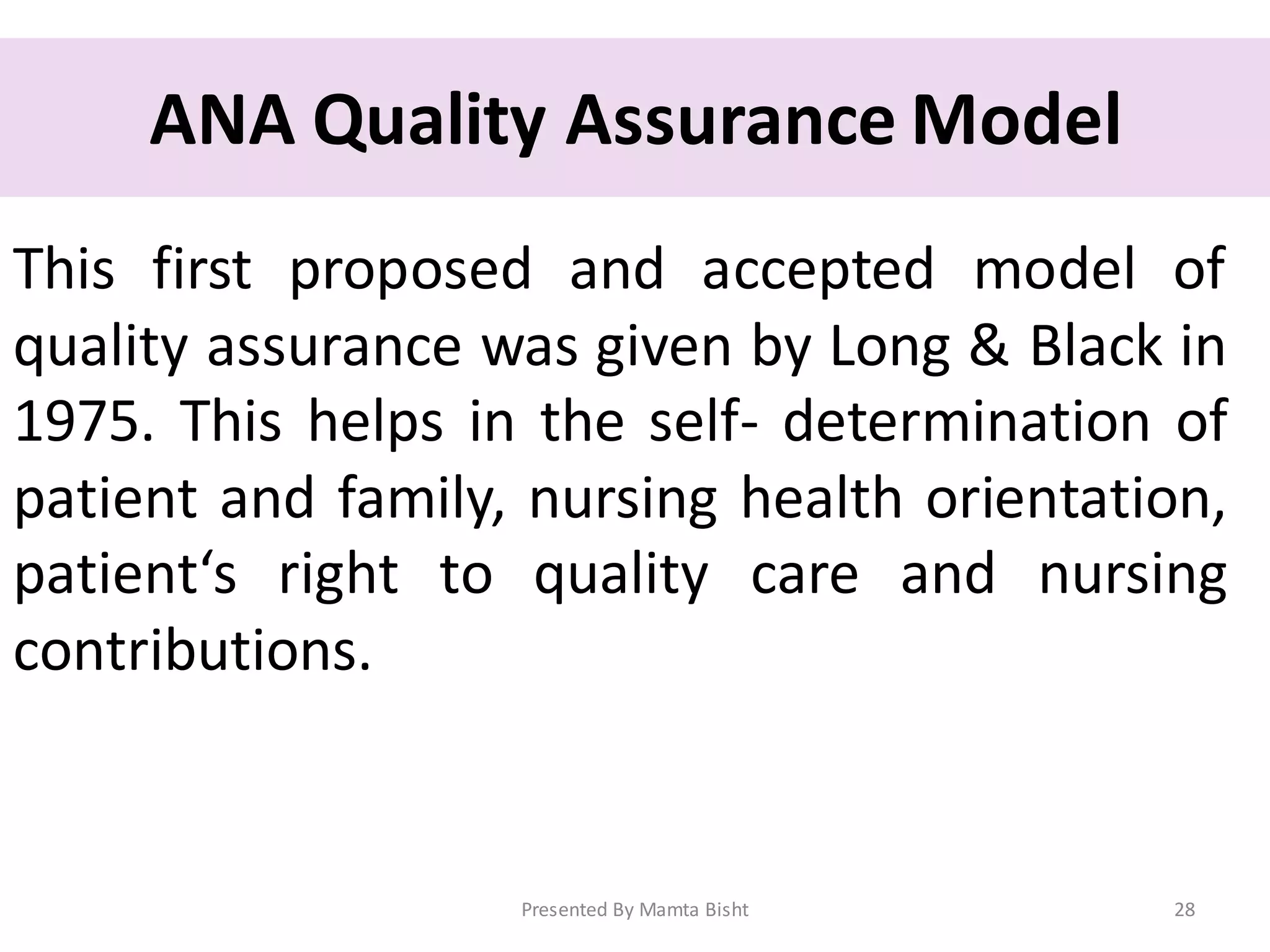 Quality assurance in nursing | PDF
