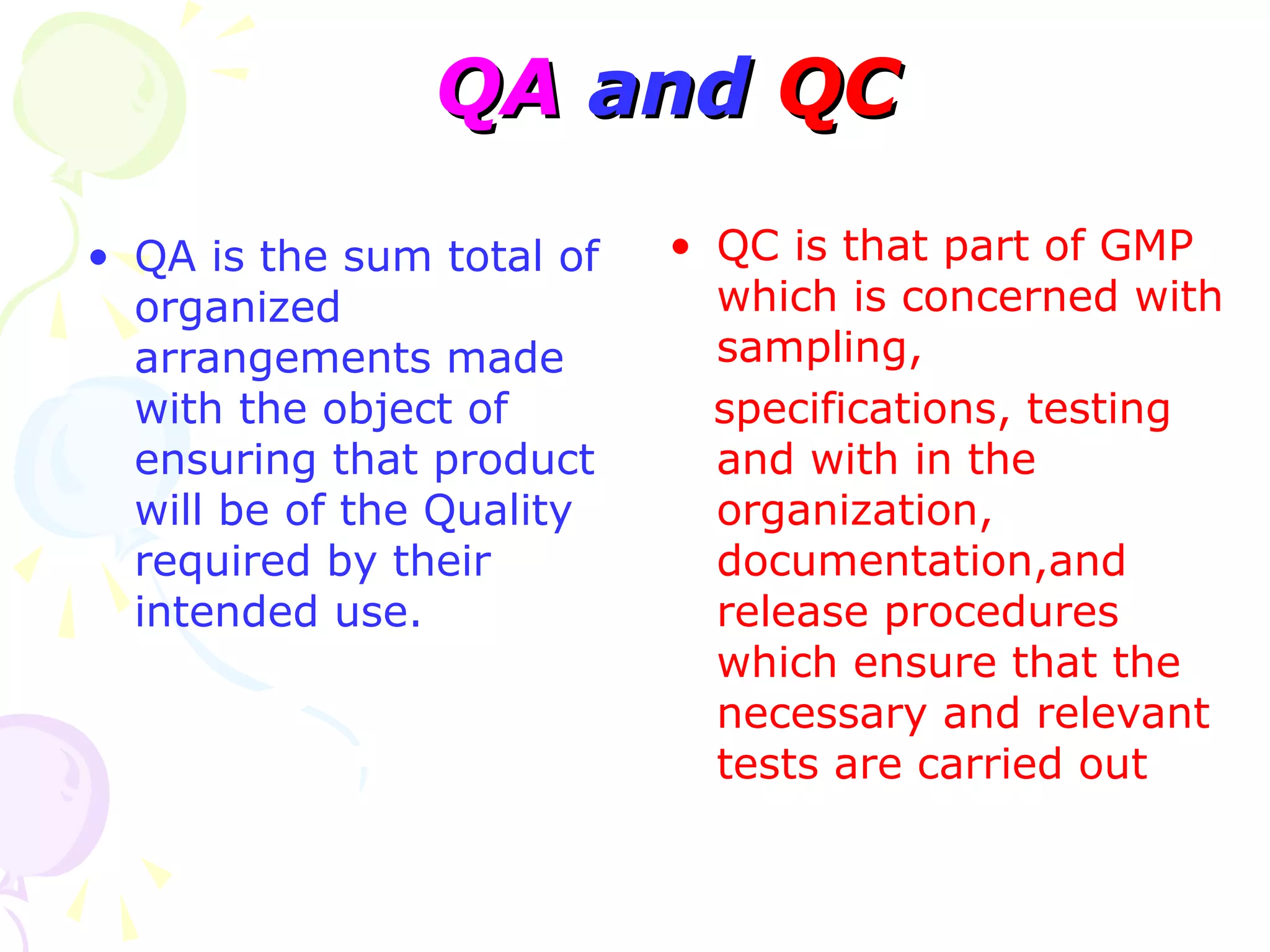 Quality Assurance in Pharmaceuticals | PPT