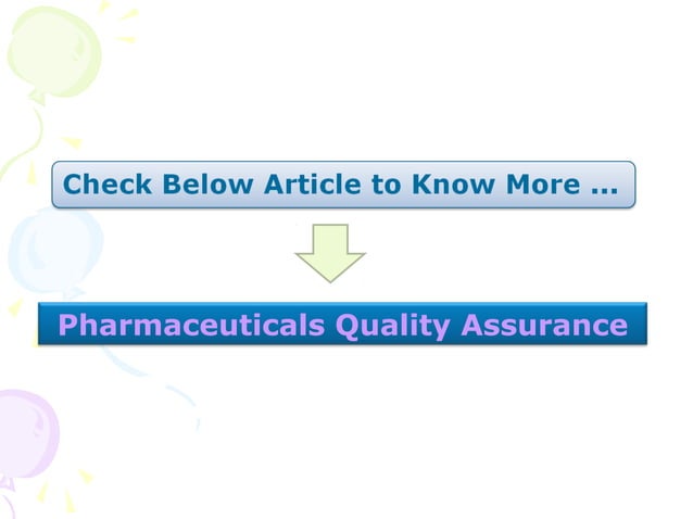 Quality Assurance in Pharmaceuticals | PPT | Chemistry | Science
