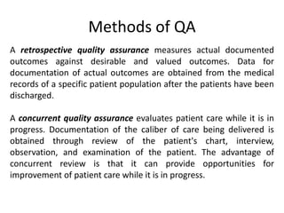 Quality Assurance of Healthcare Services | PPTX