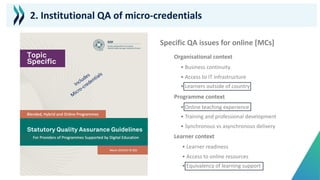 Quality Assurance of Micro-credentials: An International Review of Current Practices | PDF