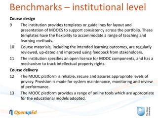 Quality frameworks for MOOCs: Quality assurance of MOOCs from an ...