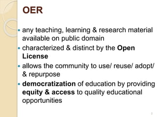 Quality Assurance of Open Education Resources (OER)- An Introduction | PPT
