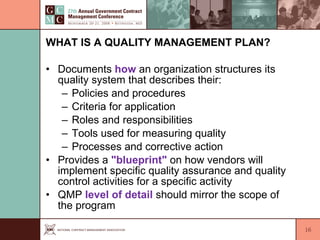 Quality Assurance & Post Award Performance Measurement | PPT | Human ...