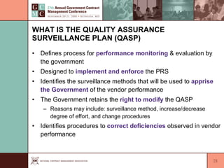 Quality Assurance & Post Award Performance Measurement | PPT | Human ...