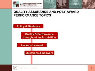 Quality Assurance & Post Award Performance Measurement | PPT