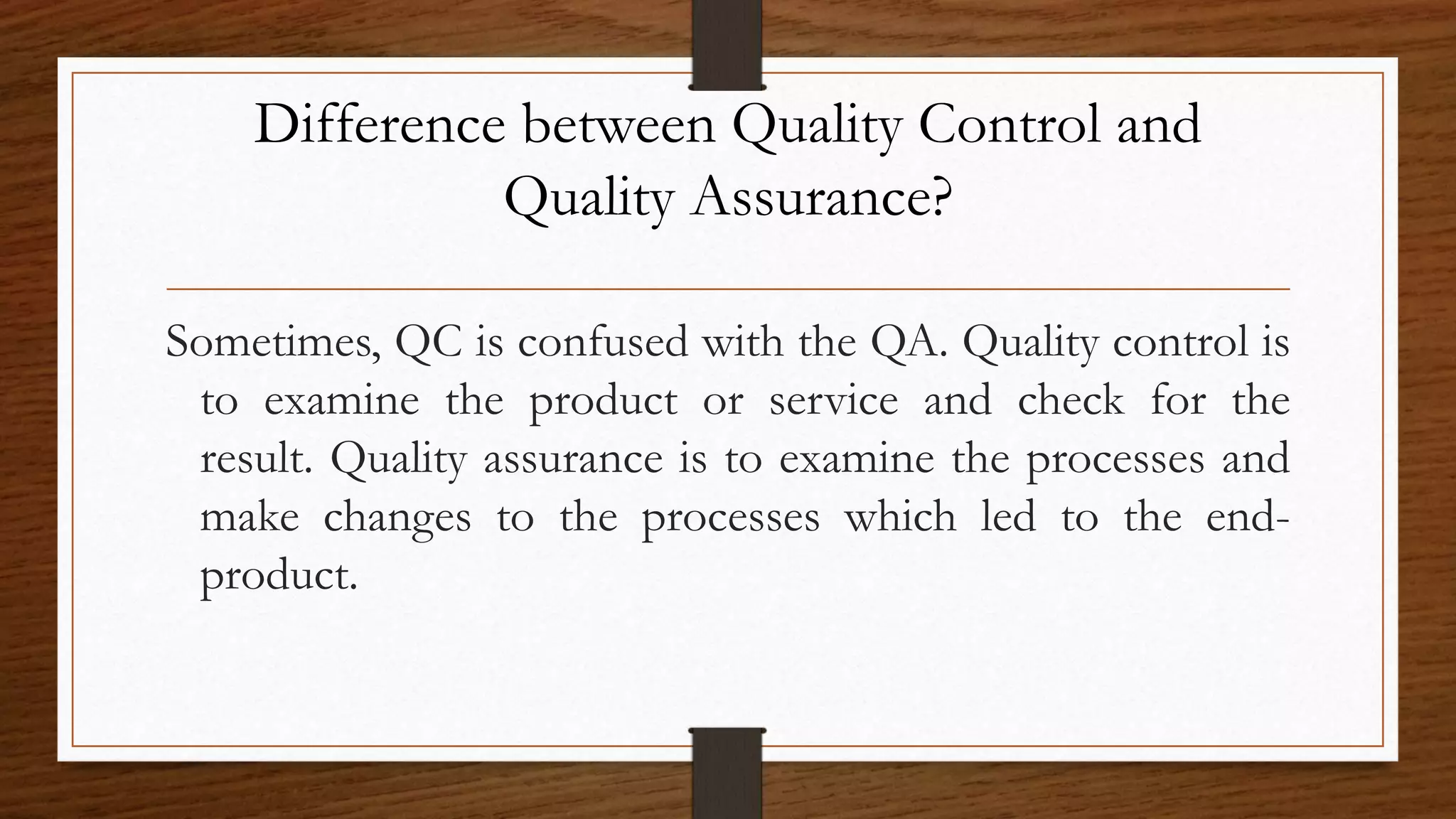 Quality Assurance | PPTX