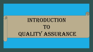 Quality Assurance Detailed Analysis and its critical analysis in ...