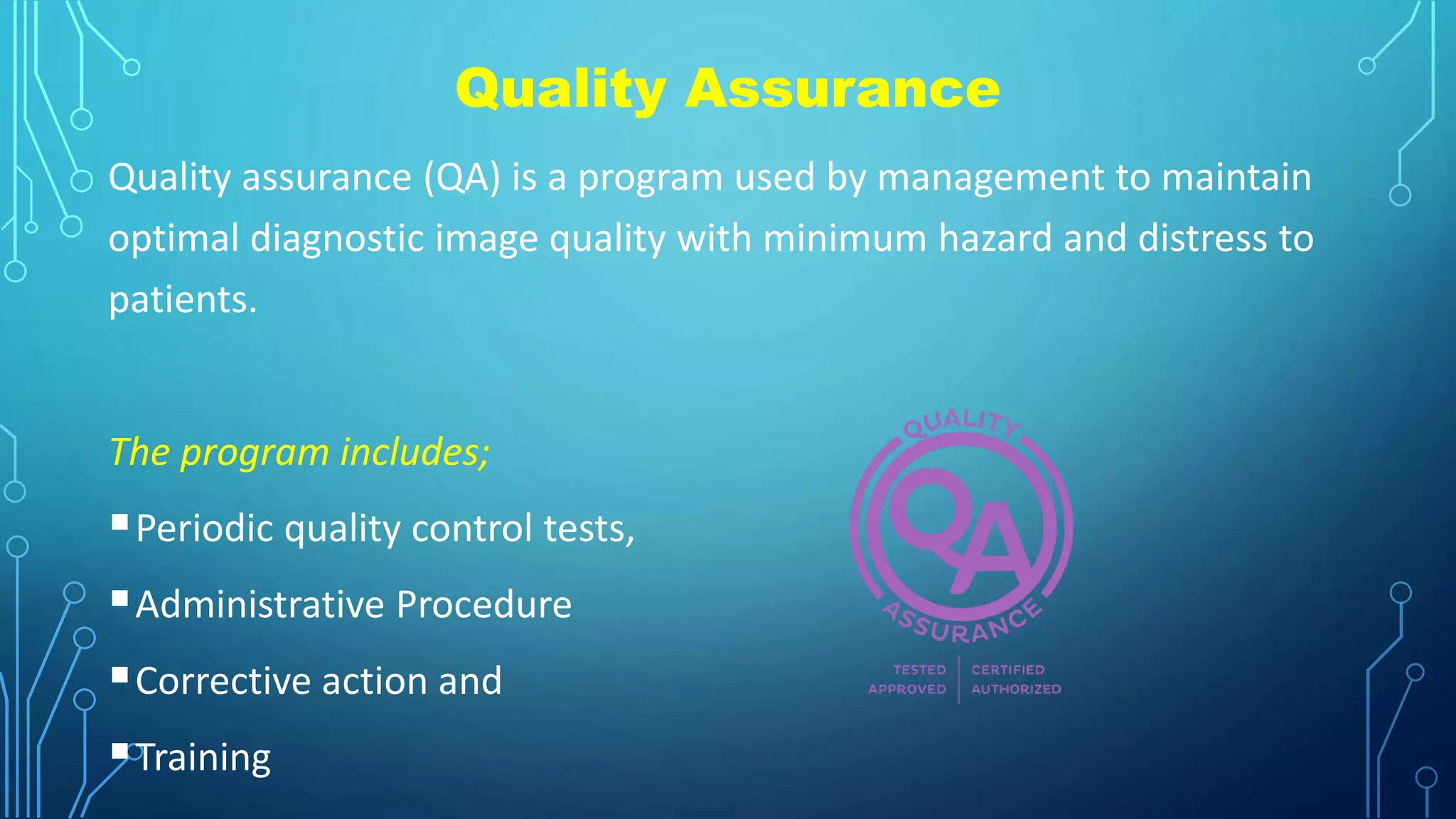 Quality Assurance Programme in Computed Tomography | PPTX