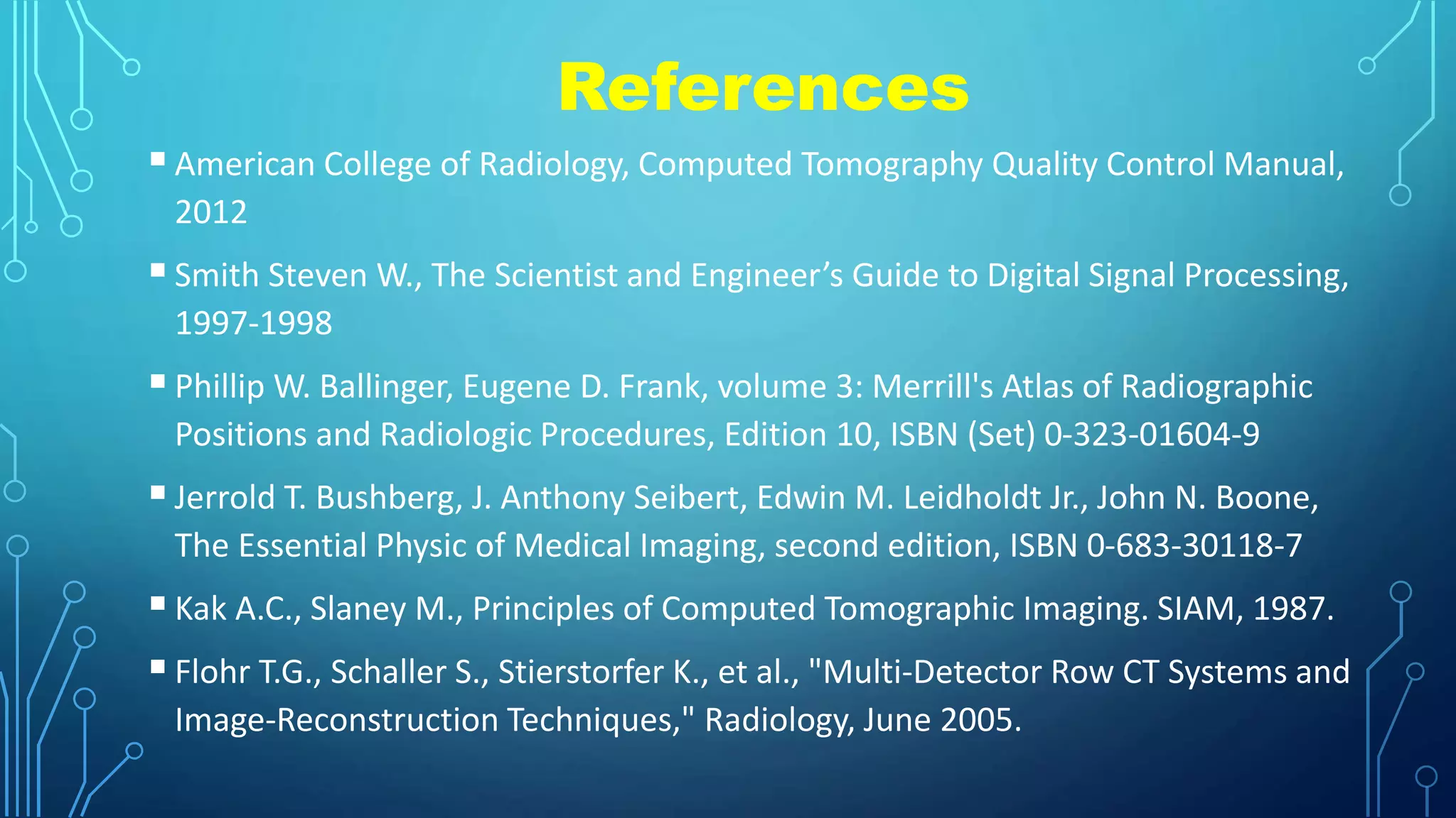 Quality Assurance Programme in Computed Tomography | PPTX