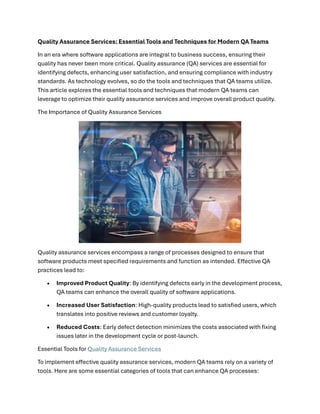 Quality Assurance Services - Essential Tools and Techniques for Modern QA Teams.pdf