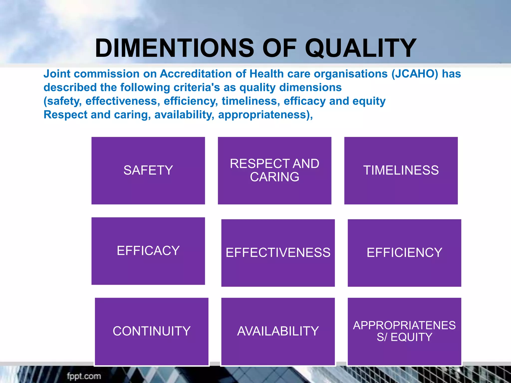 Quality Assurance in Hospitals | PPTX