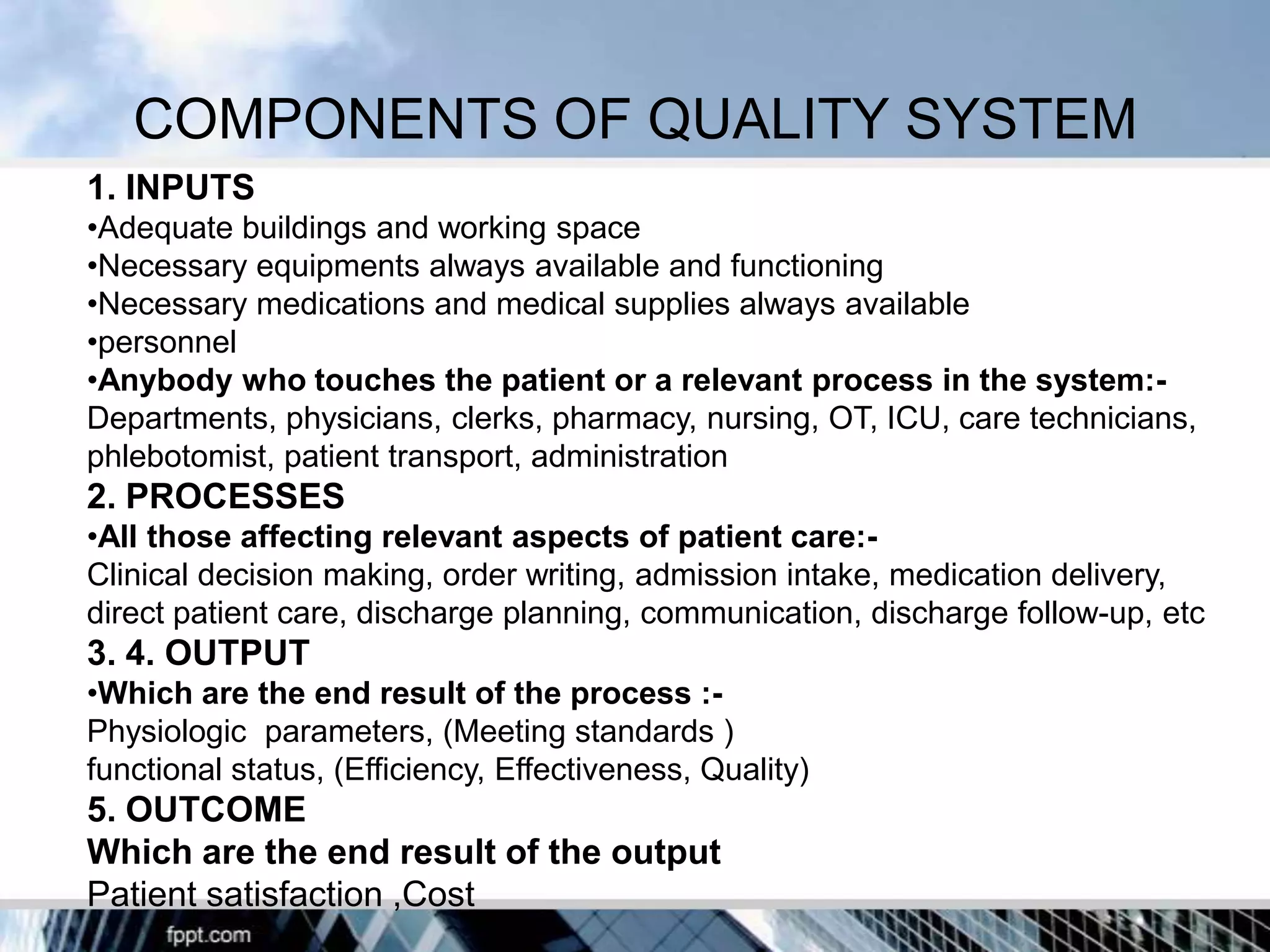 Quality Assurance in Hospitals | PPTX