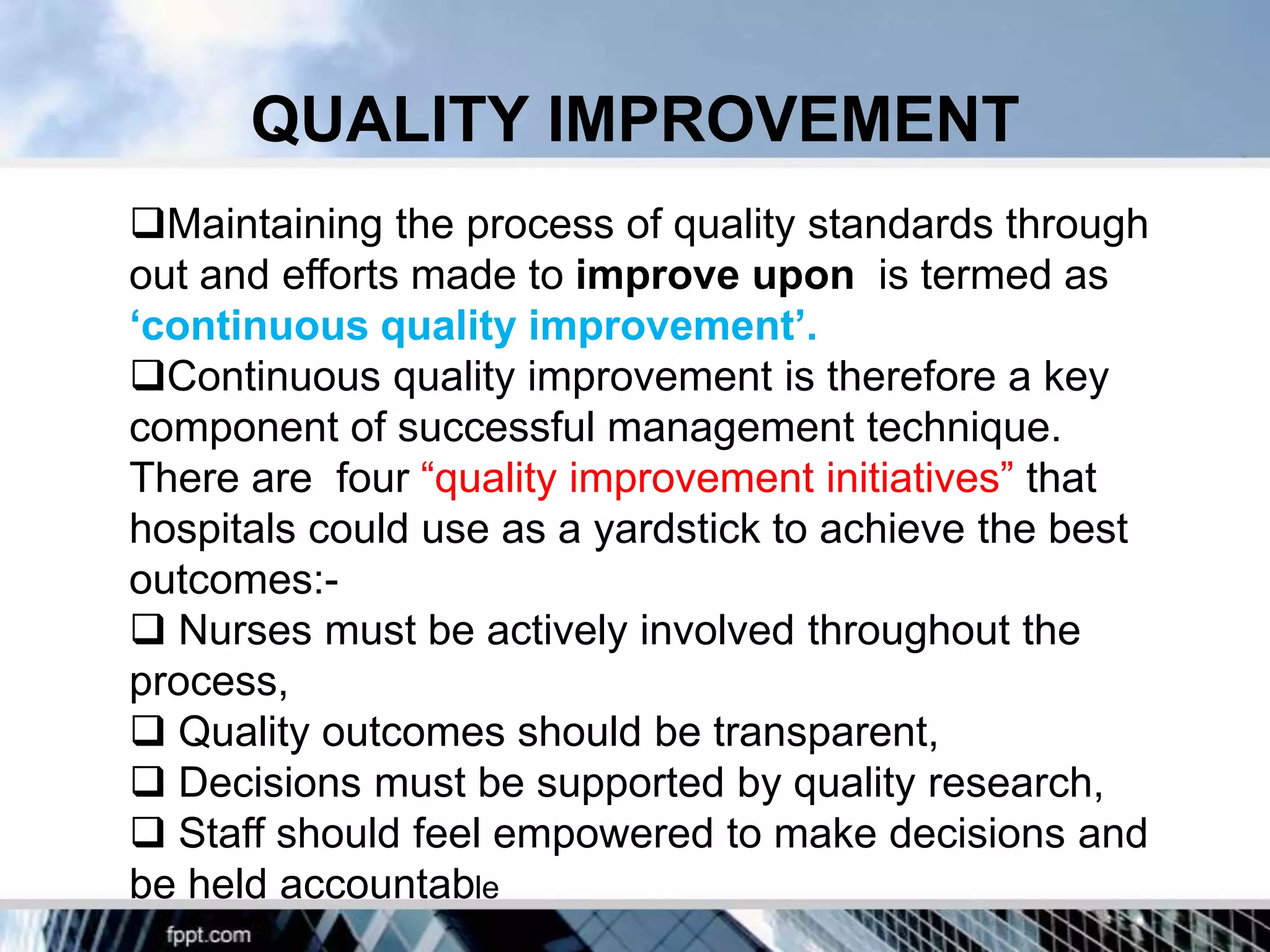 Quality Assurance in Hospitals | PPTX