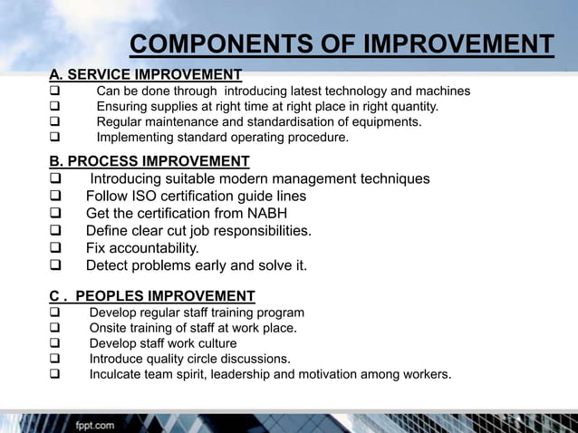 Quality Assurance in Hospitals | PPTX | Healthcare Industry | Industries