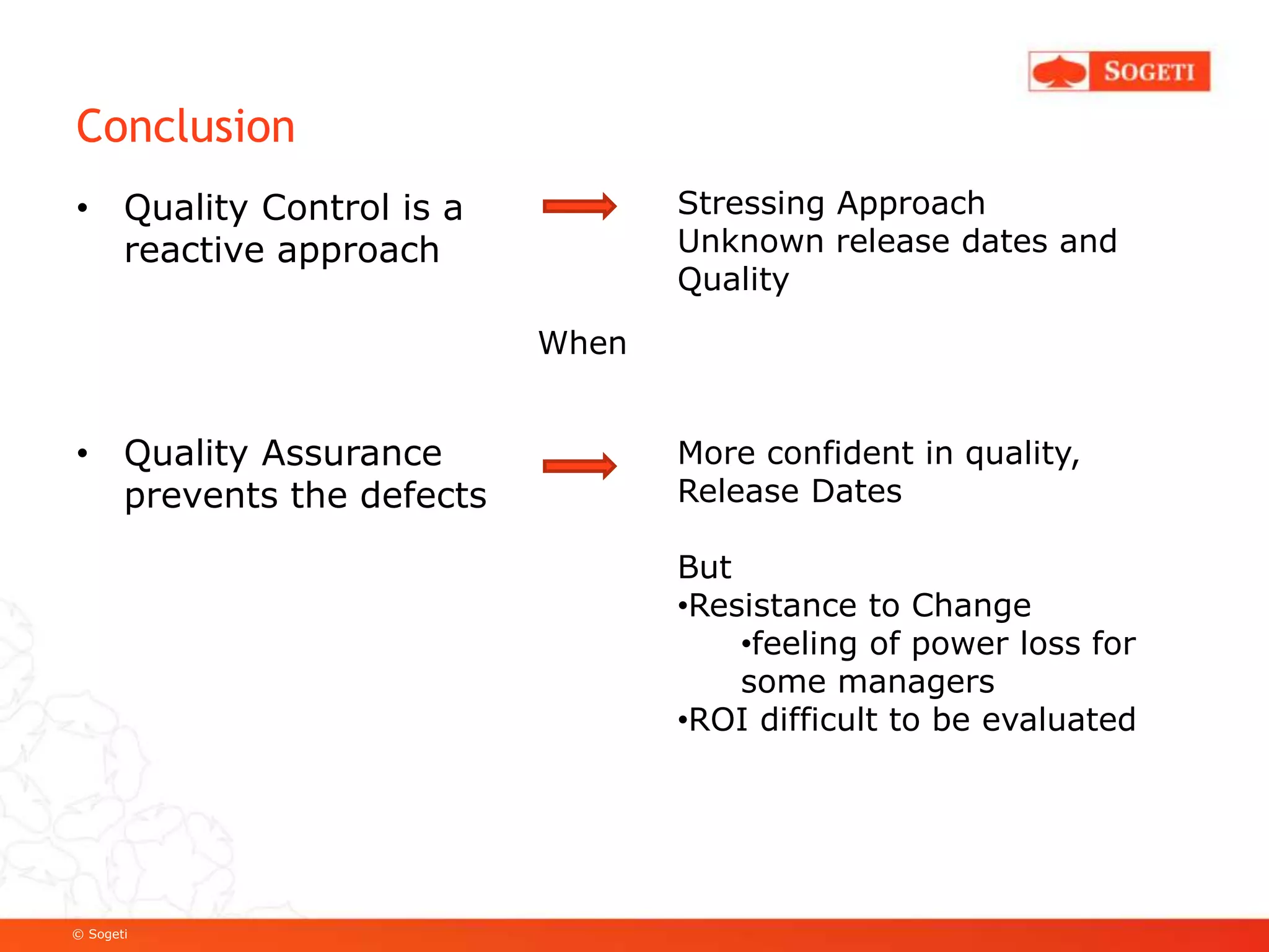 Quality Assurance vs. Quality Control, Future of Software Quality | PPTX