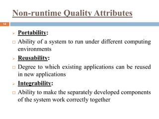 Quality attributes in software architecture | PPTX