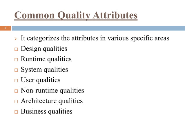 Quality attributes in software architecture | PPTX | Operating Systems ...