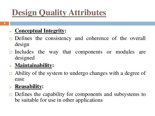 Quality attributes in software architecture Quality attributes in software architecture