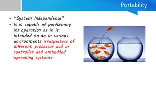 Quality attributes(Non operational) of embedded systems | PPTX