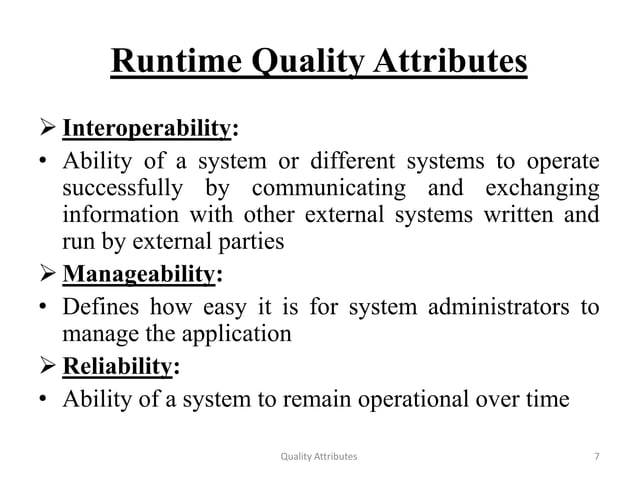 Quality attributes sadhana | PPTX | Computing | Technology & Computing