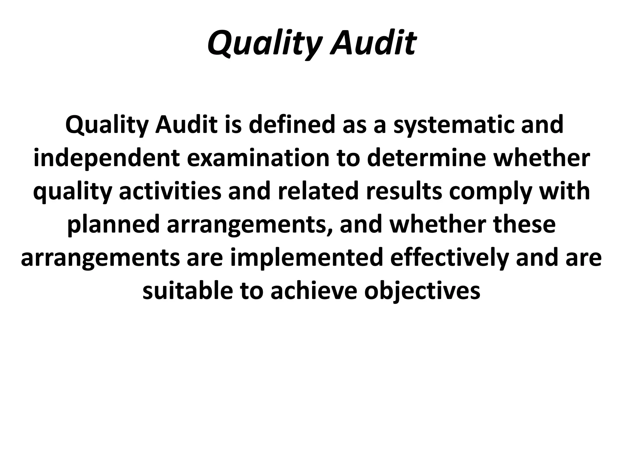 Quality audit | PPTX