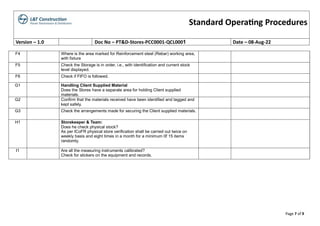 Quality Audit Checklist as per ISO 9001. | PDF