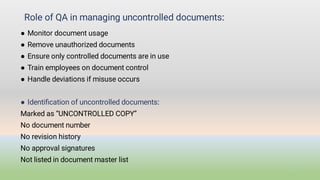 Quality audit plan and Reports,controlled-uncontrolled documents.pdf