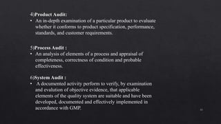 Quality Audit plan and reports | PPTX