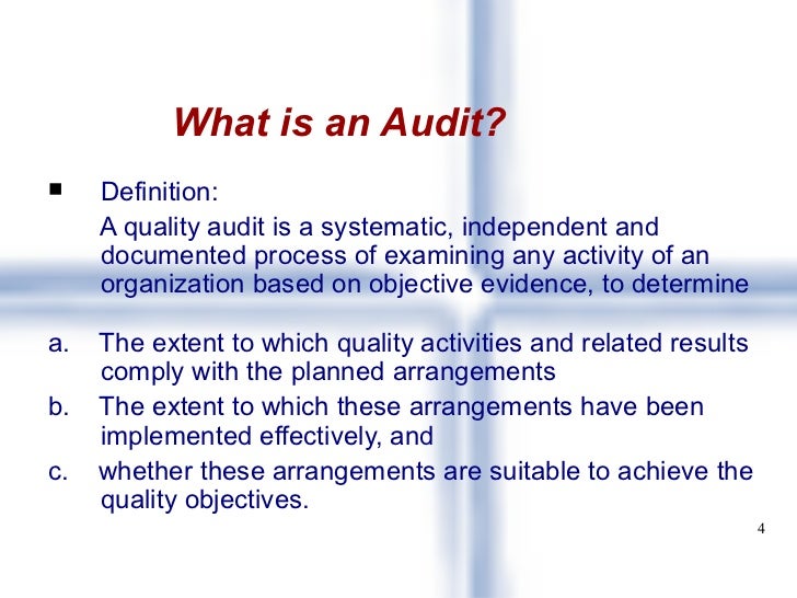 Quality audits
