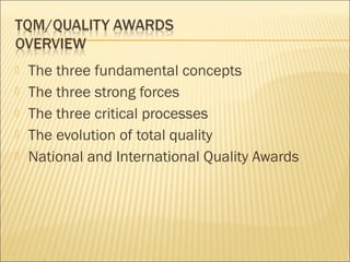 Quality awards, TQM, Demings awards | PPT