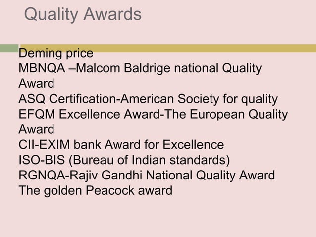 Quality awards & certifications | PPTX