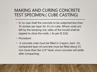 Concrete cube casting and Testing. | PPTX