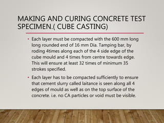 Concrete cube casting and Testing. | PPTX