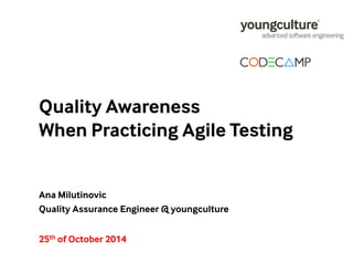 Quality Awareness When Practicing Agile Testing | PPT