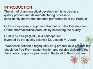 Quality By Design project work | PPTX
