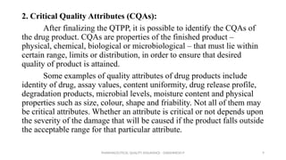 Quality by Design (QbD) in Pharmaceutical quality assurance | PPTX