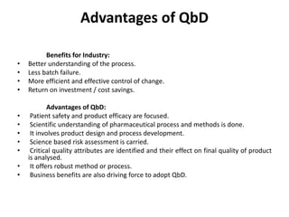 Quality by design (QbD) | PPT