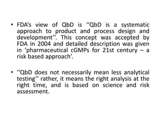 Quality by design (QbD) | PPT