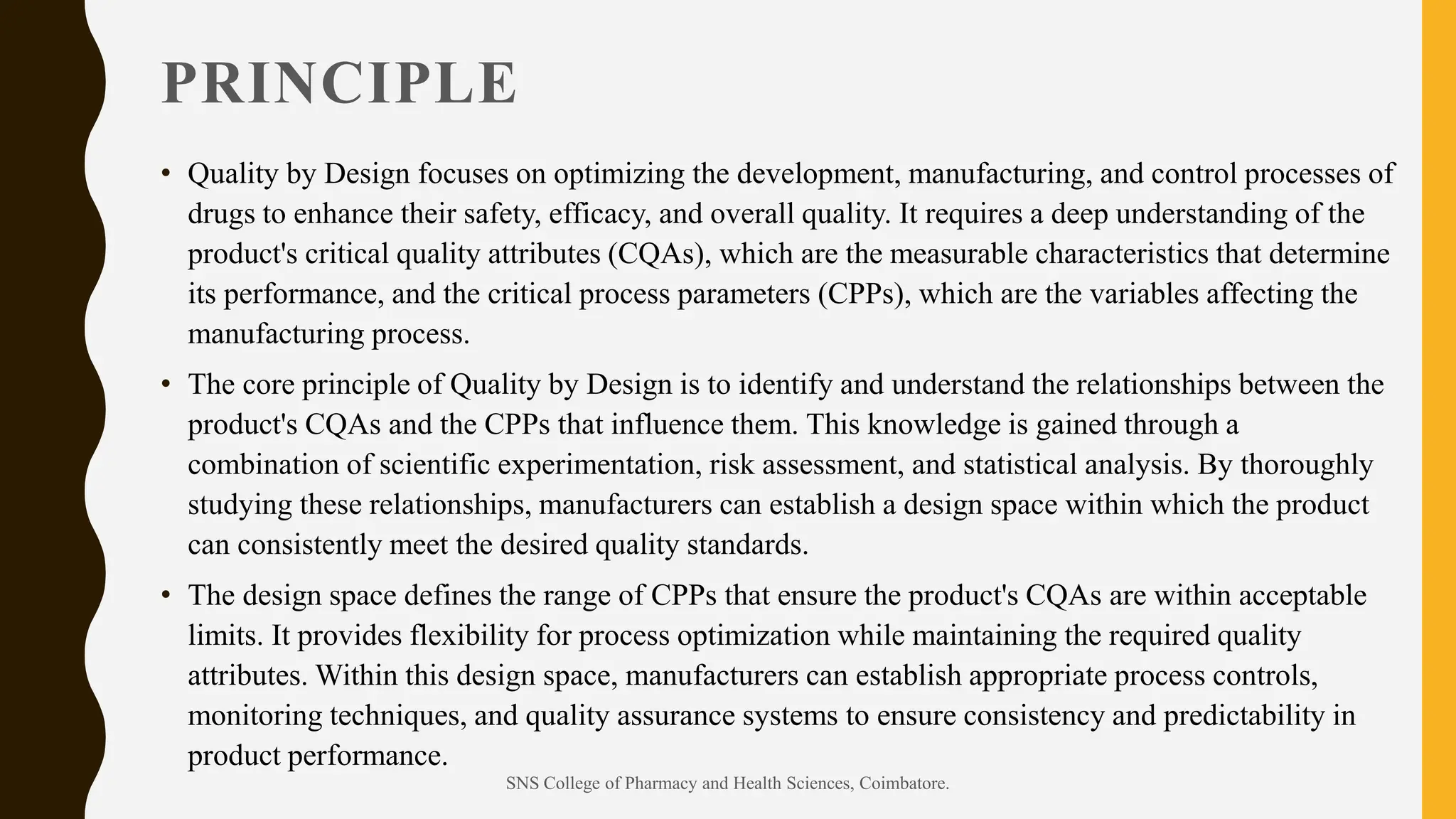 DEFINITION,PRINCIPLE, OBJECTIVES, ELEMENTS AND TOOLS OF QUALITY BY DESIGN (QbD).pptx