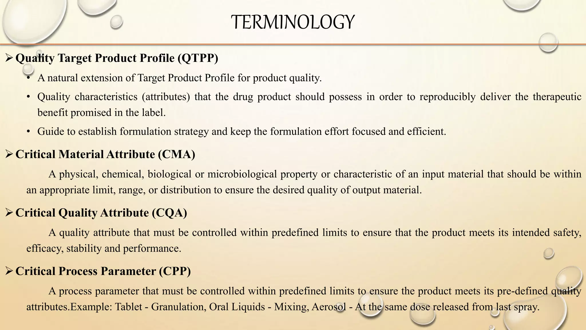 Quality by design (QbD) and process analytical technology (PAT) | PPTX